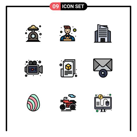 Set Of 9 Modern Ui Icons Symbols Signs For Web Blogging Blogger Building Blog Page Media