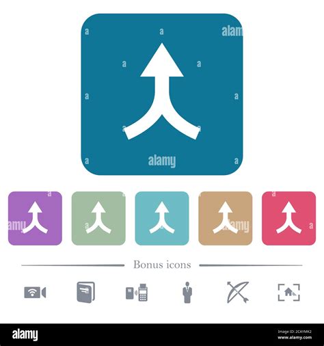 Merge Arrows Up White Flat Icons On Color Rounded Square Backgrounds 6 Bonus Icons Included