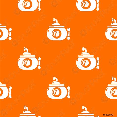 Submarine Ocean Pattern Vector Orange Stock Vector 6430872 Crushpixel
