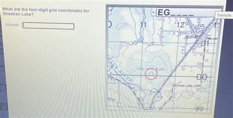 solved what are the four digit grid coordinates for eg sheehan lake