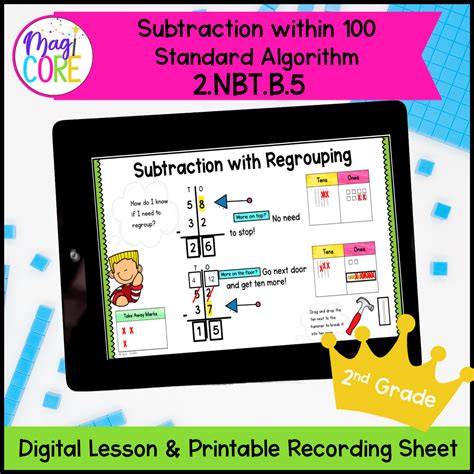 Subtraction With Standard Algorithm 2nd Grade Magicore