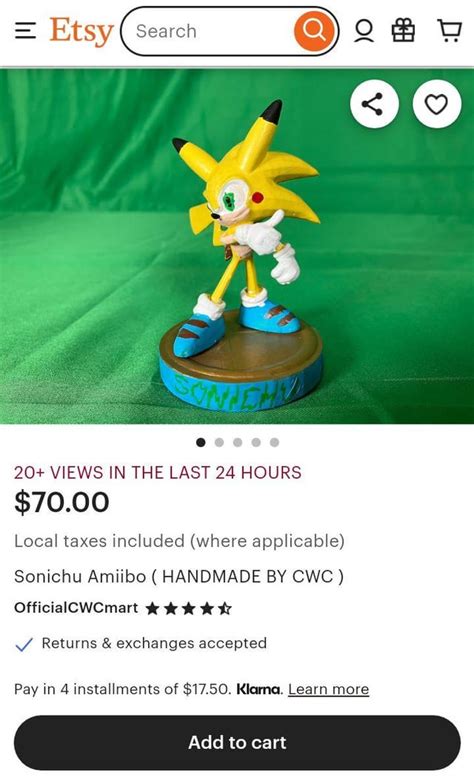 Chris Announced That Hes Now Selling Handmade Sonichu Amiibos On Etsy