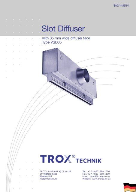Slot Diffuser Vsd35 Dd Trox