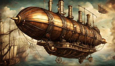 Download Ai Generated Steampunk Zeppelin Royalty Free Stock
