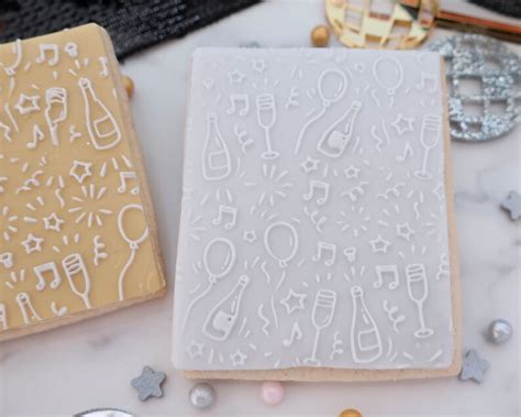 Party Icons Fondant Embosser Texture Tile Celebration New Year