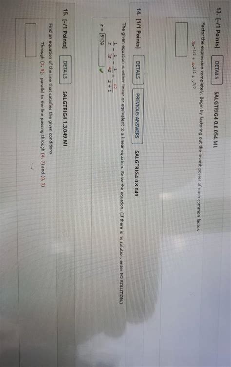 solved 13 [ 11 points] details salgtrig4 0 6 054 mi factor