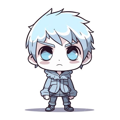 Premium Vector Cute Anime Boy With Blue Hair And Blue Eyes Vector