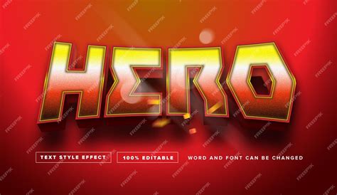 Premium Vector Red Hero Golden Text Style Effect Editable