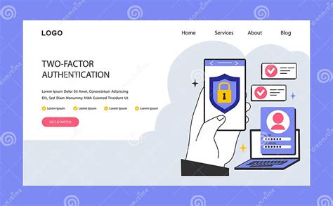 Two Factor Authentication Web Banner Or Landing Page Profile Stock