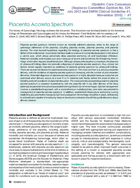 Placenta Accreta Spectrum Ymob Placenta Accreta Spectrum The Society Of Gynecologic Oncology