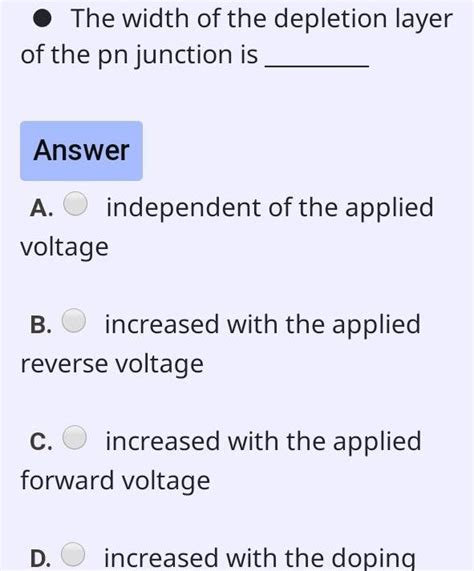 [answered] The Width Of The Depletion Layer Of The Pn Junction Is Kunduz