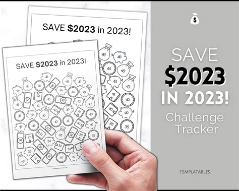 Save 2023 In 2023 Savings Tracker 2k Savings Challenge Printable