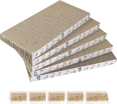 5 Packs Cat Scratch Pad ，reversible Cat Scratcher Cardboard Cat