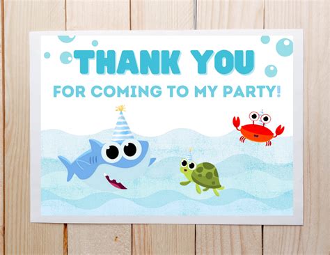 Finny The Shark Thank You Card 7x5 Finny The Shark Super Simple