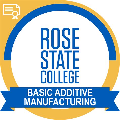 Basic Additive Manufacturing — Rose State College Workforce Development