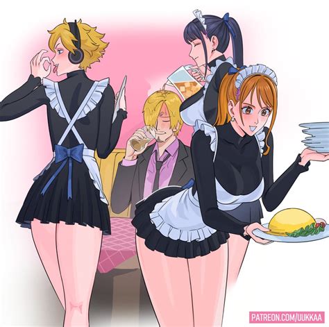 Nami Nico Robin Sanji And Vegapunk Lilith One Piece Drawn By