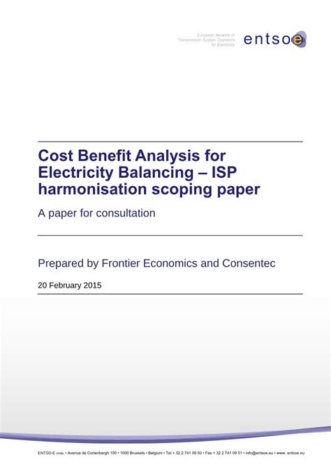 Pdf Cost Benefit Analysis For Electricity Balancing Isp €¦ · The