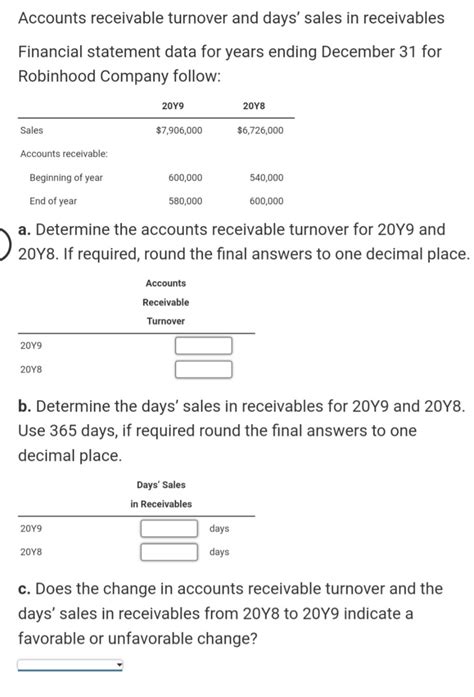 [solved] Accounts Receivable Turnover And Days Sales In Receivables Course Hero
