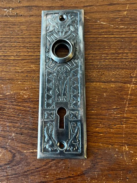 Antique Vintage Victorian Eastlake Door Knob Key Hole Lock Door Plate