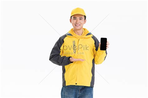 테이크 아웃 음식 배달 직원 복장 이미지