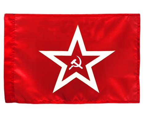 Флаг с белой звездой серпом и молотом 60х40см