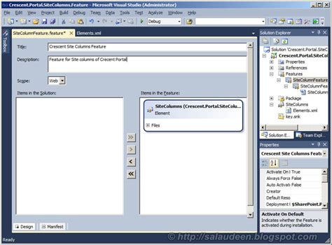 build a feature based solution to deploy site columns in sharepoint