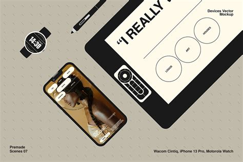 outline device mockups behance