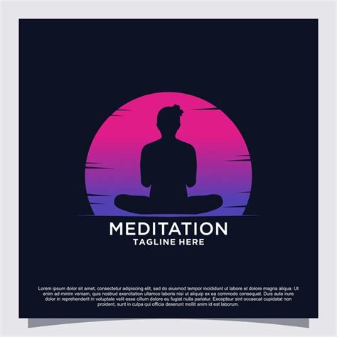 명상 요가 로고 디자인 컨셉 프리미엄 벡터 프리미엄 벡터