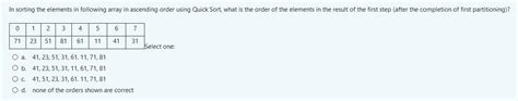 Solved In Sorting The Elements In Following Array In Chegg