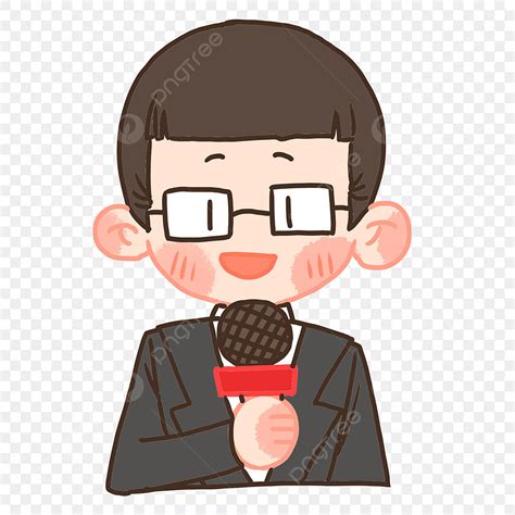 언론인 만화 일러스트 삽화 뉴스 만화 삽화 뉴스 기자의 Png 일러스트 및 Psd 이미지 무료 다운로드 Pngtree
