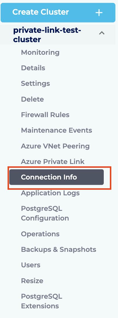 connect to an azure private link enabled postgresql cluster instaclustr