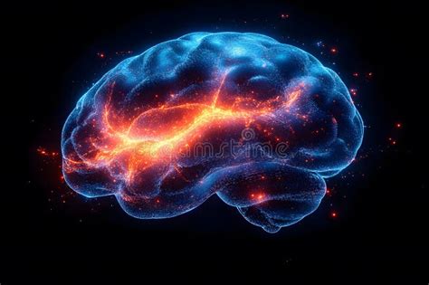 Futuristic Neural Network Brain Visualization For Innovative Tech