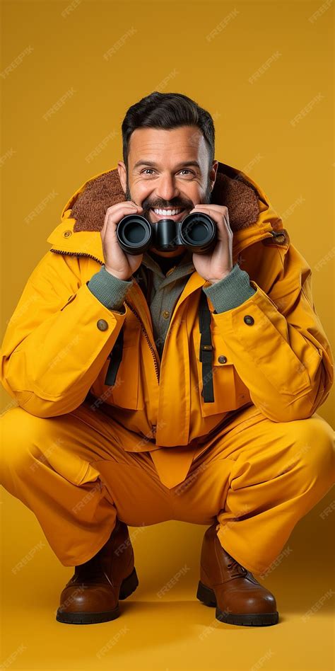 Premium Photo Isolated Surveyor Assistant On Yellow Background