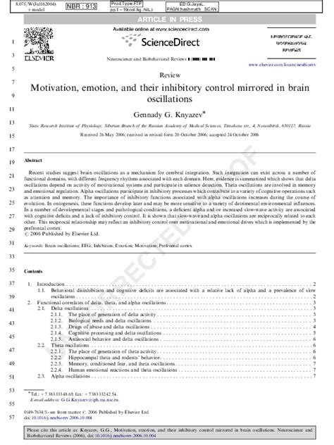 Pdf Motivation Emotion And Their Inhibitory Control Mirrored In Brain Oscillations