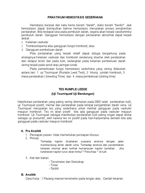 Prakt Hemostasis Sederhana Pdf