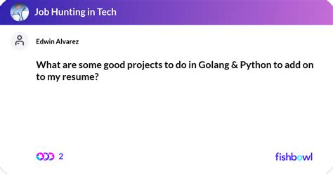 What Are Some Good Projects To Do In Golang And Pyth Fishbowl