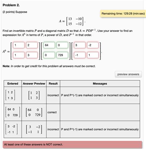 linear algebra find an invertible matrix p and a diagonal matrix d