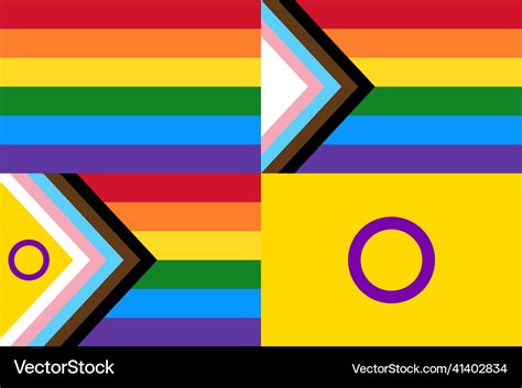 Lgbtq Pride Flags With Intersex Inclusion Vector Image