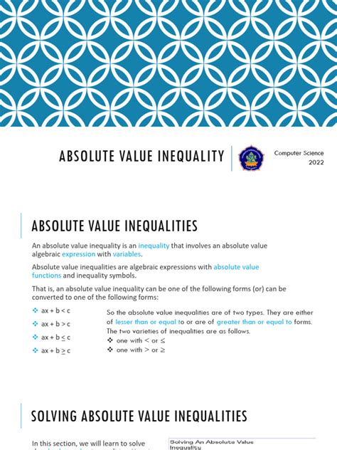 4 absolute value inequality pdf inequality mathematics numbers