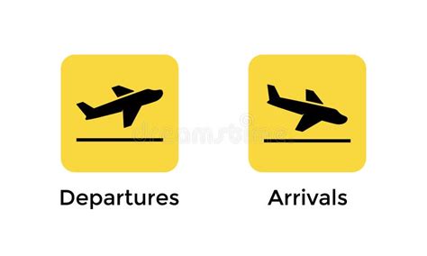 Departure And Arrival Airplane Icon Plane Take Off And Landing Sign