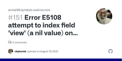 Error E5108 Attempt To Index Field View A Nil Value On Opening