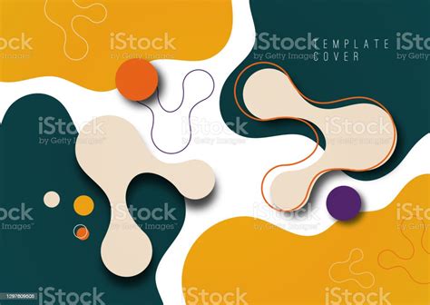 다채로운 기하학적 배경 디자인 트렌디 한 색상으로 흐르는 모양의 구성 포스터 페이지 전단지 커버용 디자인 벡터 0명에 대한 스톡 벡터 아트 및 기타 이미지 Istock