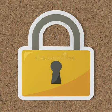 Cute Cut Of A Lock Isolated Stock Illustration Illustration Of