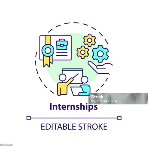 Internships Multi Color Concept Icon Stock Illustration Download Image Now Abstract