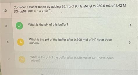 solved consider a buffer made by adding 35 1 g of ch3 2nh2i