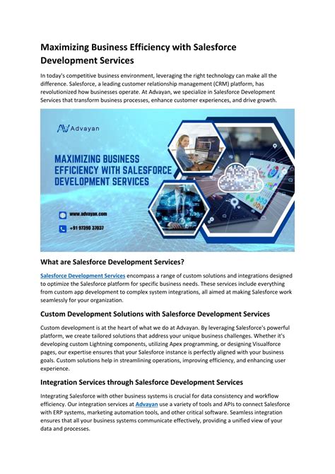 Ppt Maximizing Business Efficiency With Salesforce Development Services Powerpoint