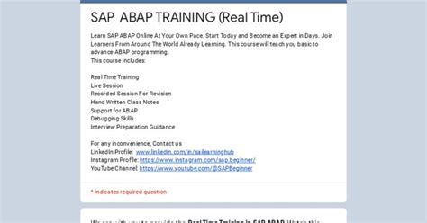 sap beginner on linkedin sap abap training real time