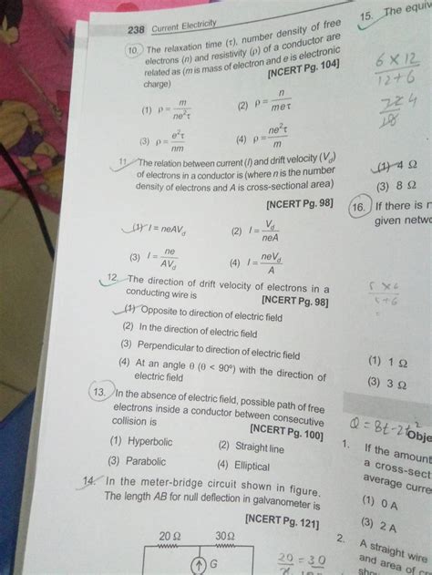 The Direction Of Drift Velocity Of Electrons In A Conducting Wire Is [nce