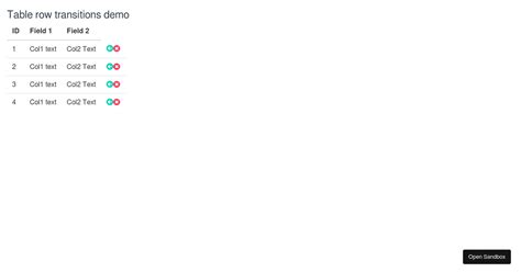 Table Row Transition Demo Codesandbox