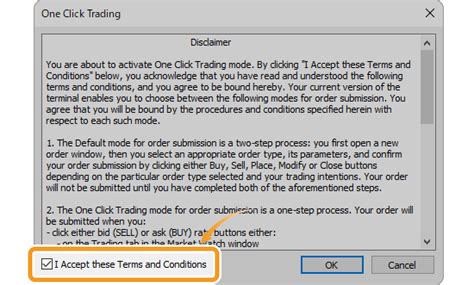 Enable One Click Trading Metatrader45 User Guide Myforex™